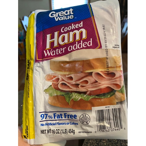 Great Value Cooked Ham - Food Library - WOW Food Library