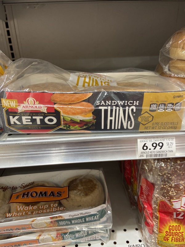 Arnold Keto Sandwich Thins - Food Library - WOW Food Library