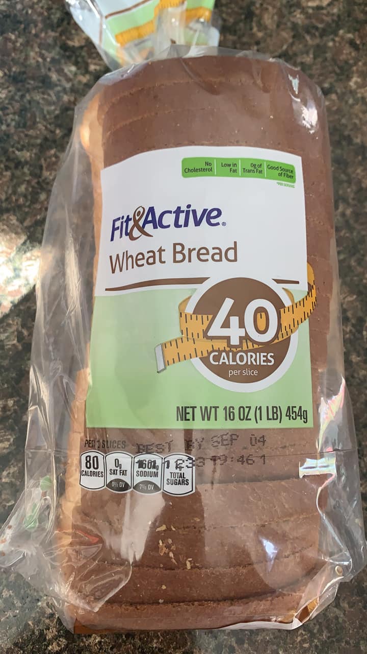 Fit & Active 40 Calorie Wheat Bread - Food Library - WOW Food Library