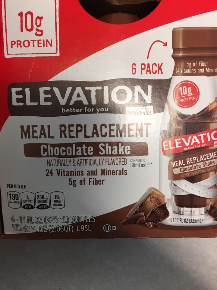Elevation Meal Replacement Shake (any flavor) - Food Library - WOW Food ...