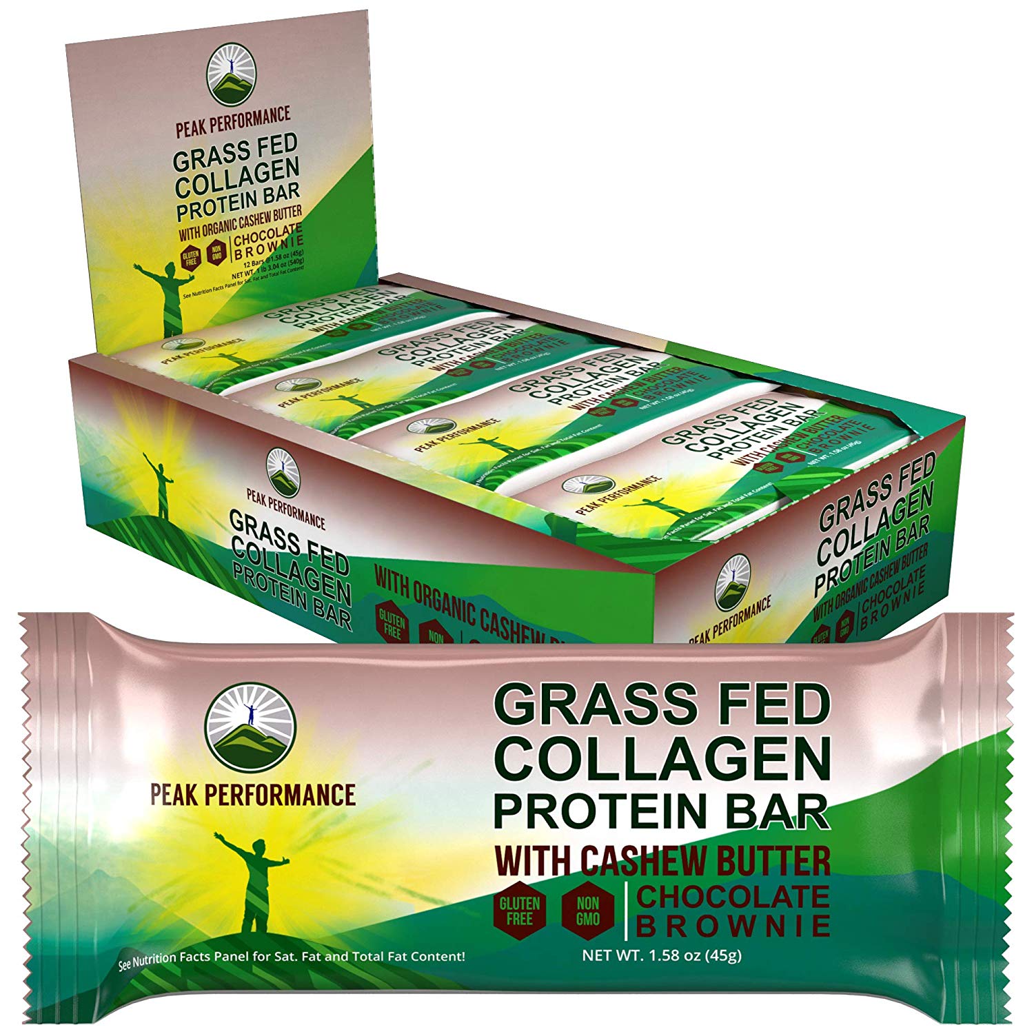 Peak Performance Grass Fed Protein Collagen Bar - Food Library - WOW ...