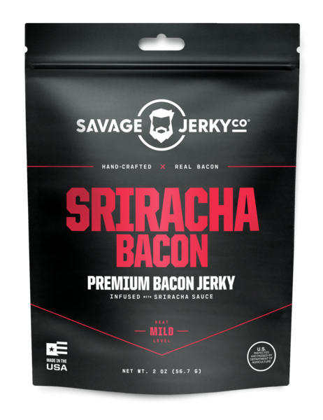 Savage Jerky Co. Sriracha Bacon Premium Bacon Jerky - Food Library ...